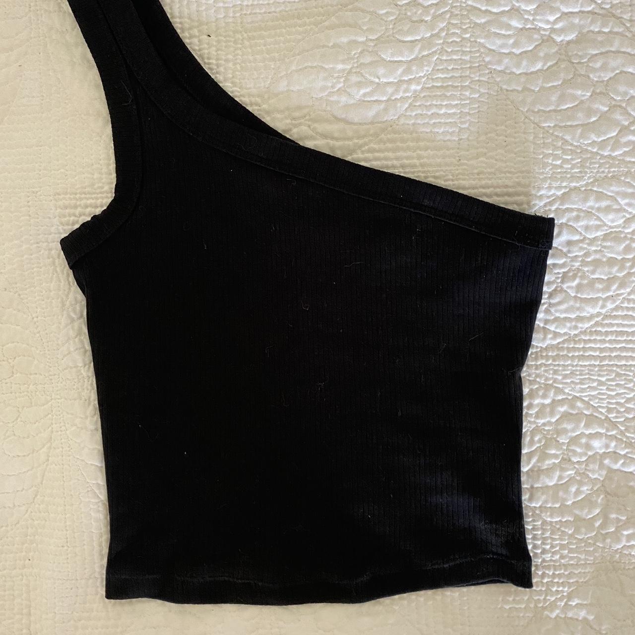 Black Glassons one shoulder tank Size XS Perfect... - Depop