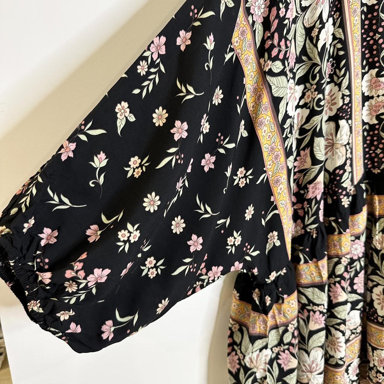 JAASE Oversized Blouse, Short Dress Black Floral... - Depop