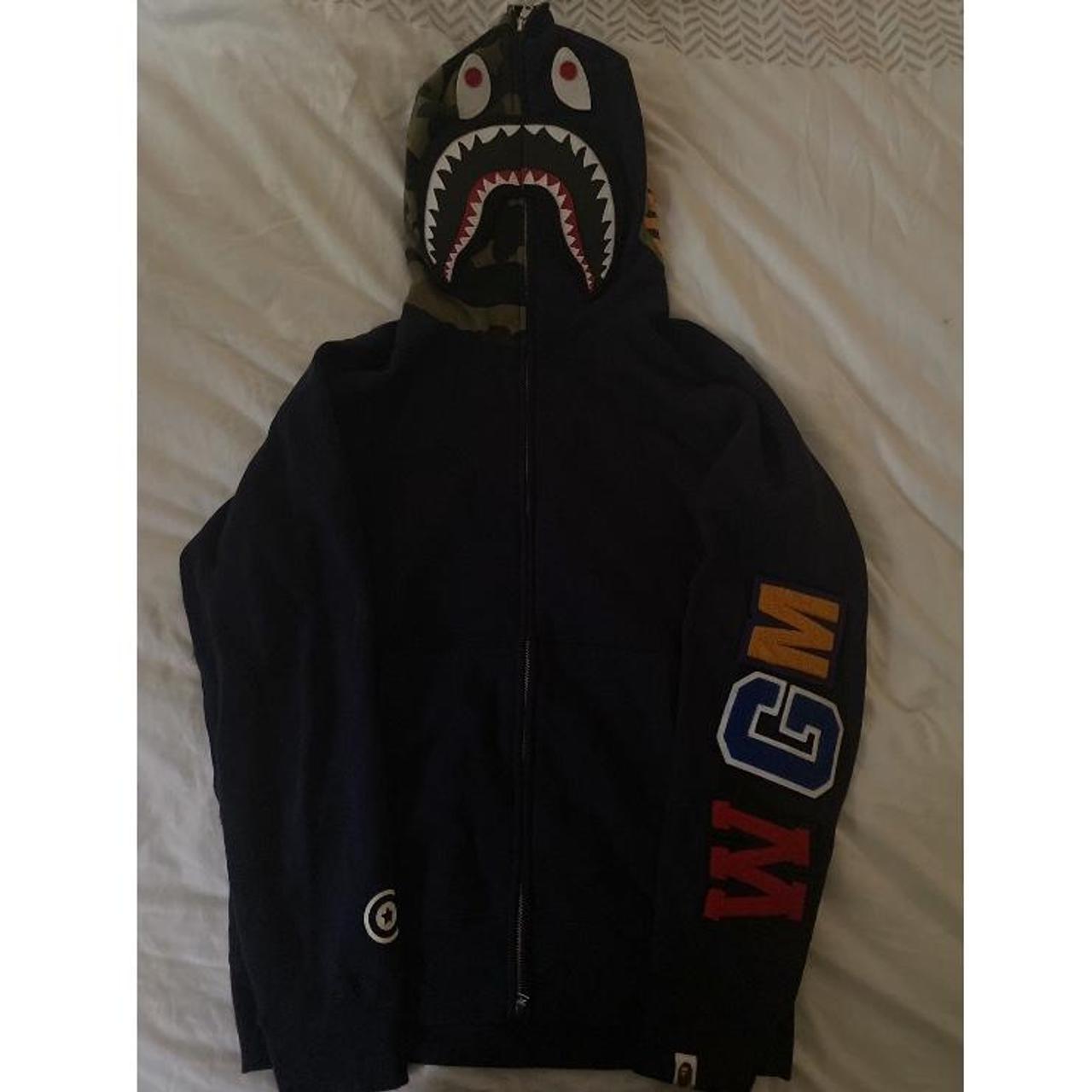 A BATHING APE ( bape ) zip up hoodie, navy with... - Depop