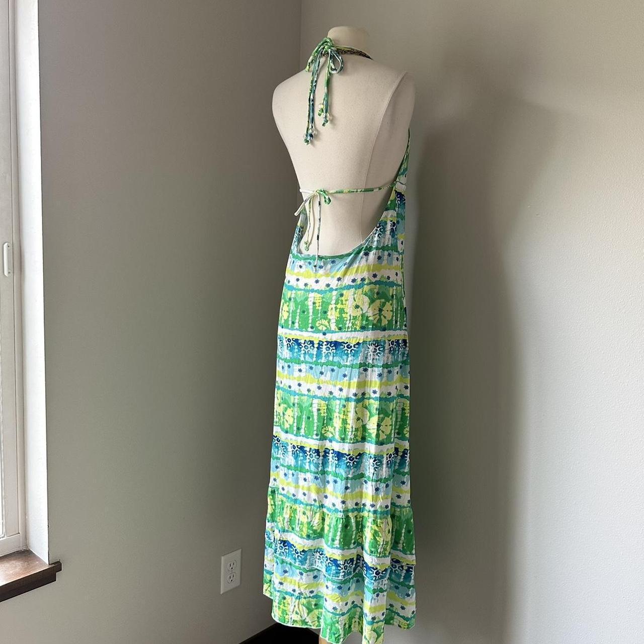 Joe Boxer Women's Green and White Dress | Depop