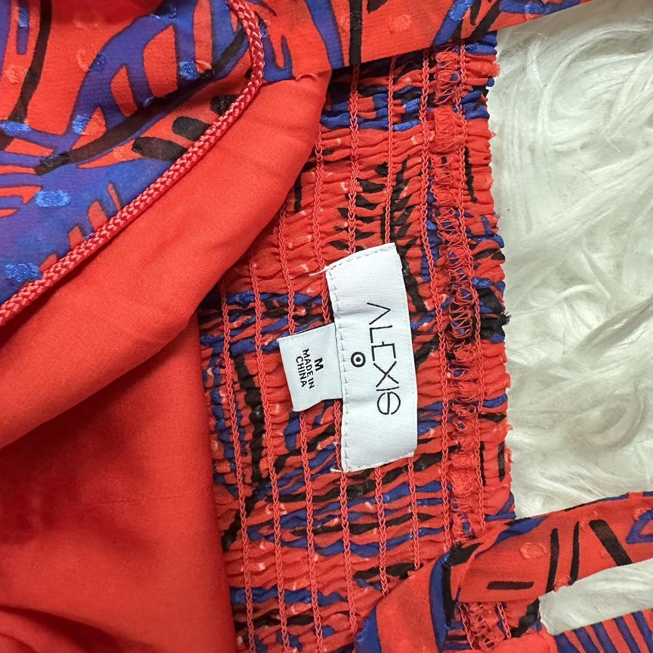 Alexis Women's Red and Blue Dress | Depop