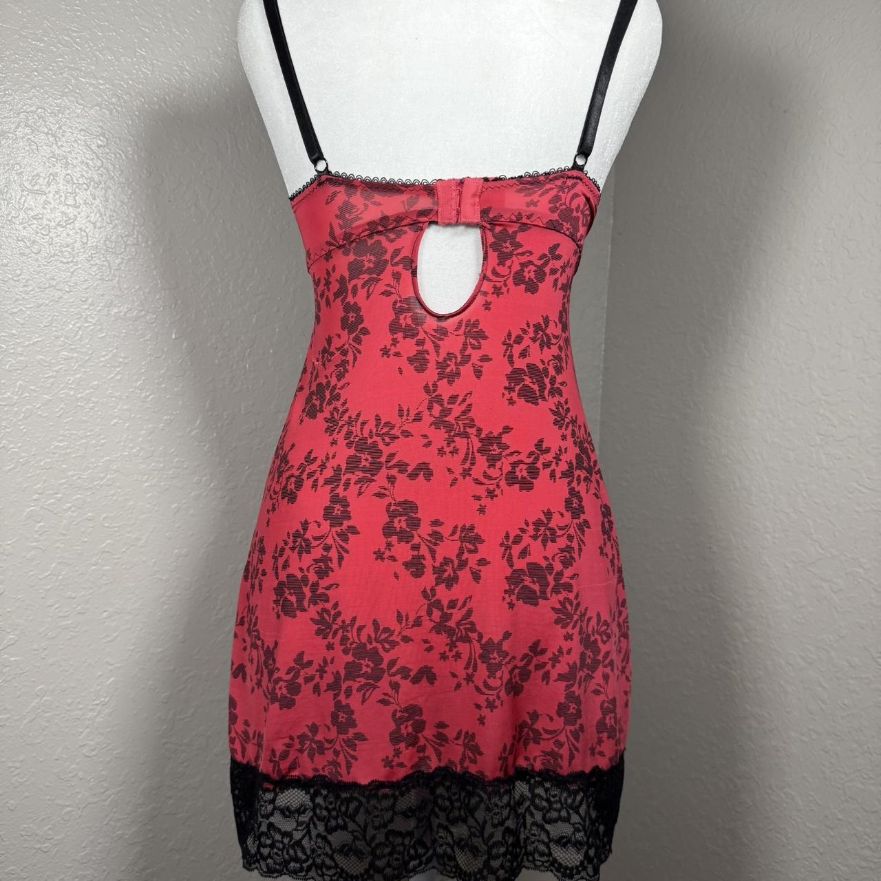 Marilyn Monroe Pink/black floral lace lingerie mini... | Depop