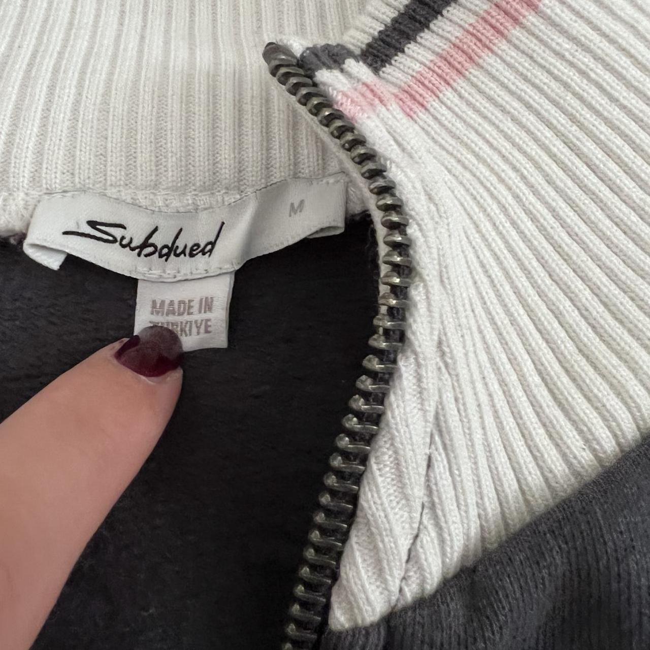 subdued racer hoodie with ribbed... - Depop