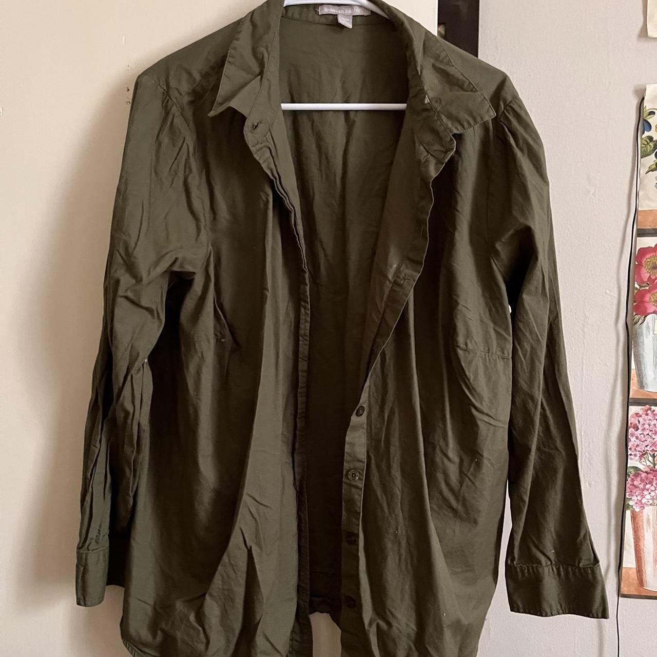 green button down blouse - size XXL - Depop