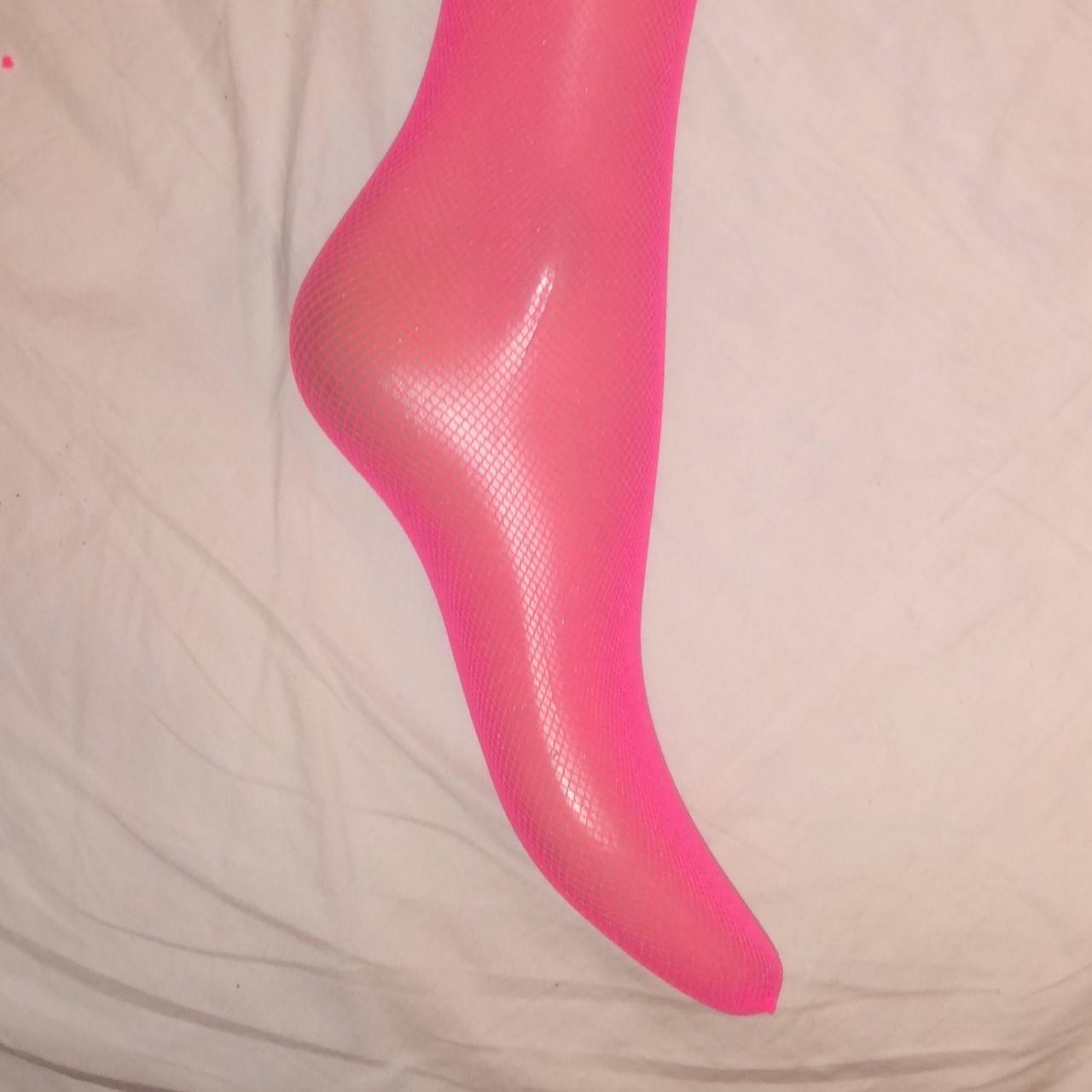 Neon pink micro fishnet tights. These are brand... - Depop