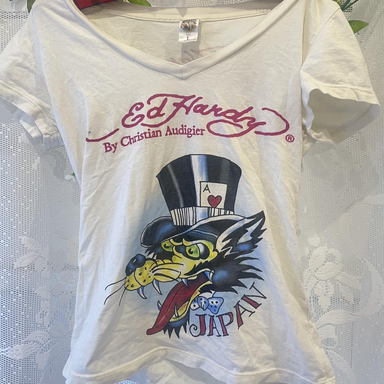 Ed Hardy Wolf Japan Shirt! Super cute graphic that... - Depop