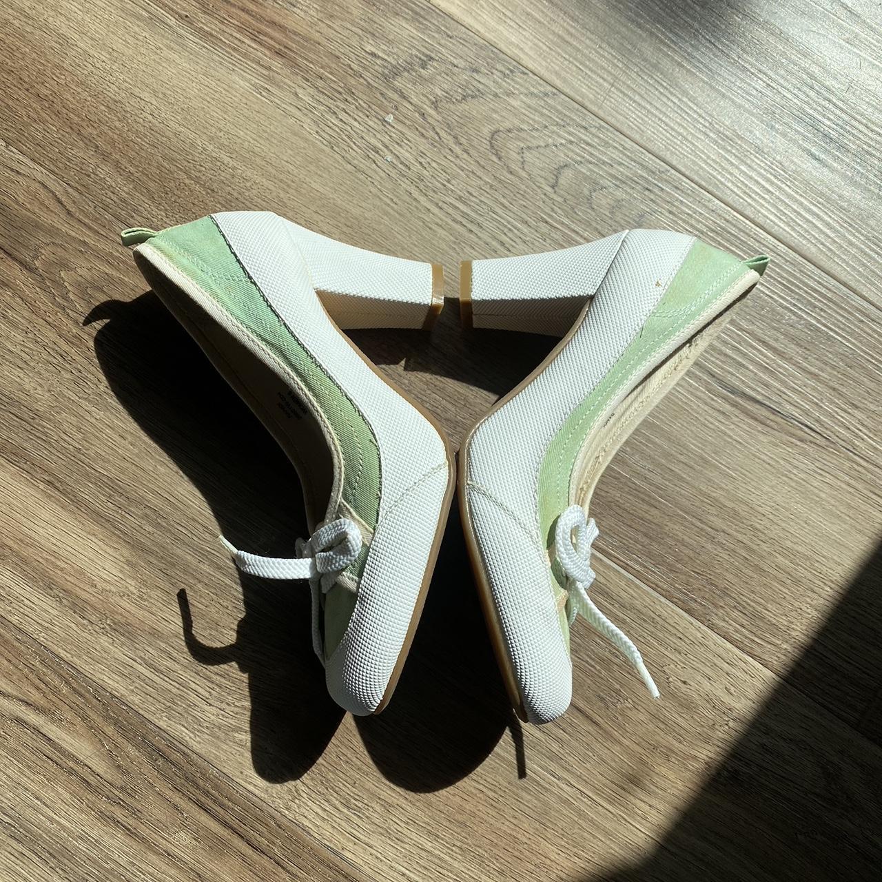 cutest matcha green kitten heels ★ paypal... - Depop