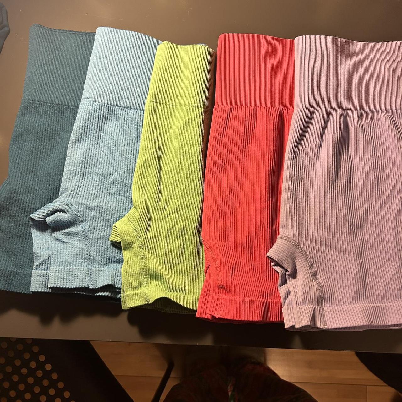 Ribbed Gym Short Bundle 🦕🐬🐠🐙🦄 Will sell separately... - Depop