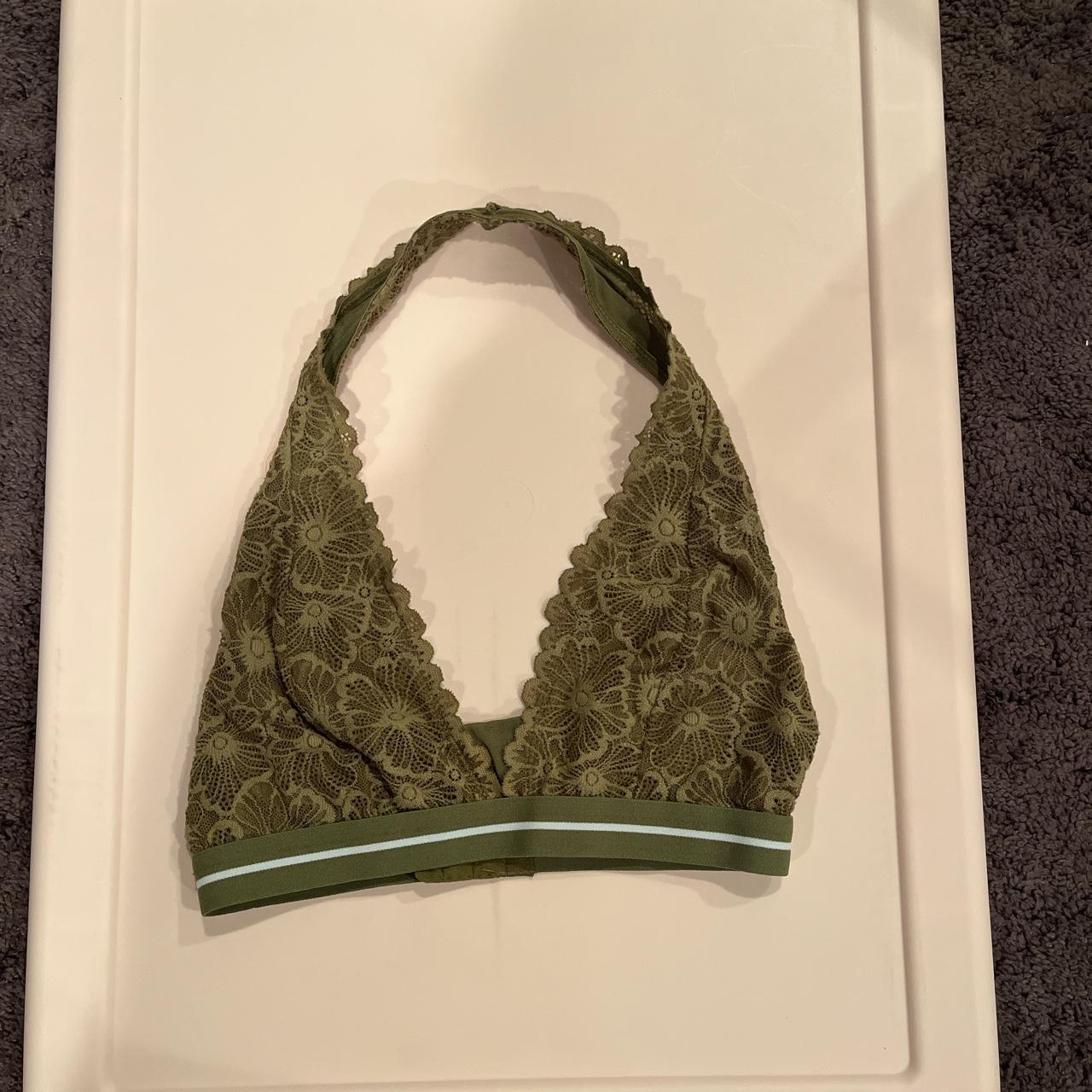 Olive green halter bralette from target, like... - Depop
