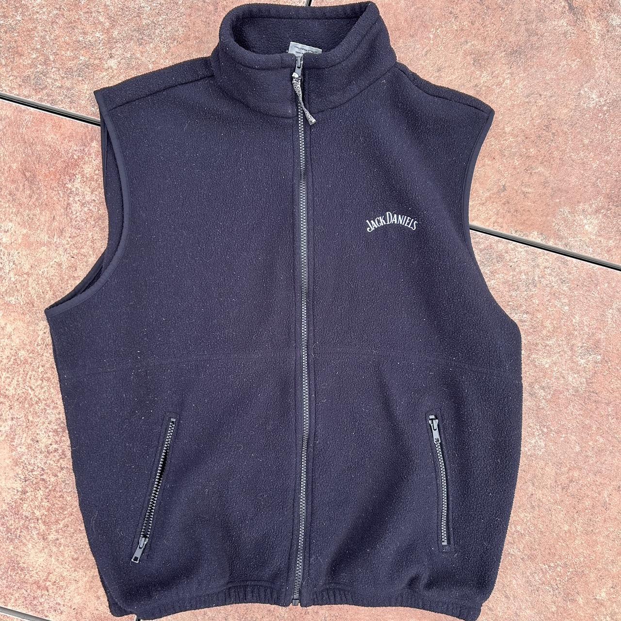 Limited edition black Jack Daniels, vest with zipper... - Depop
