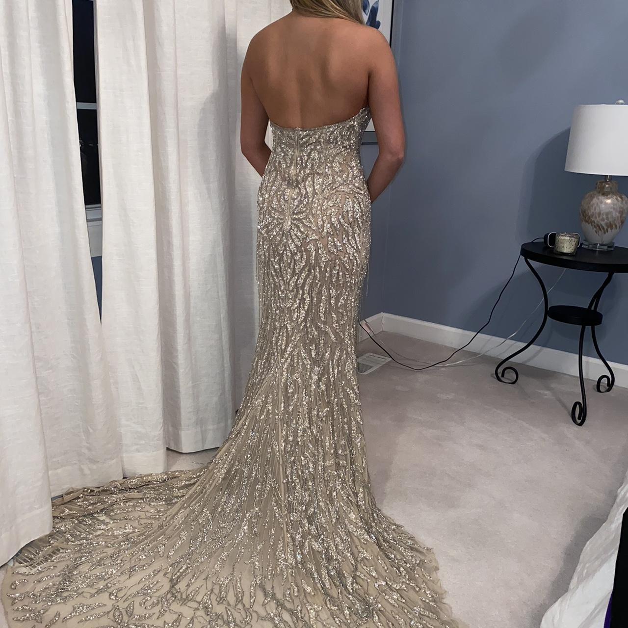 Women's Silver and Tan Dress | Depop