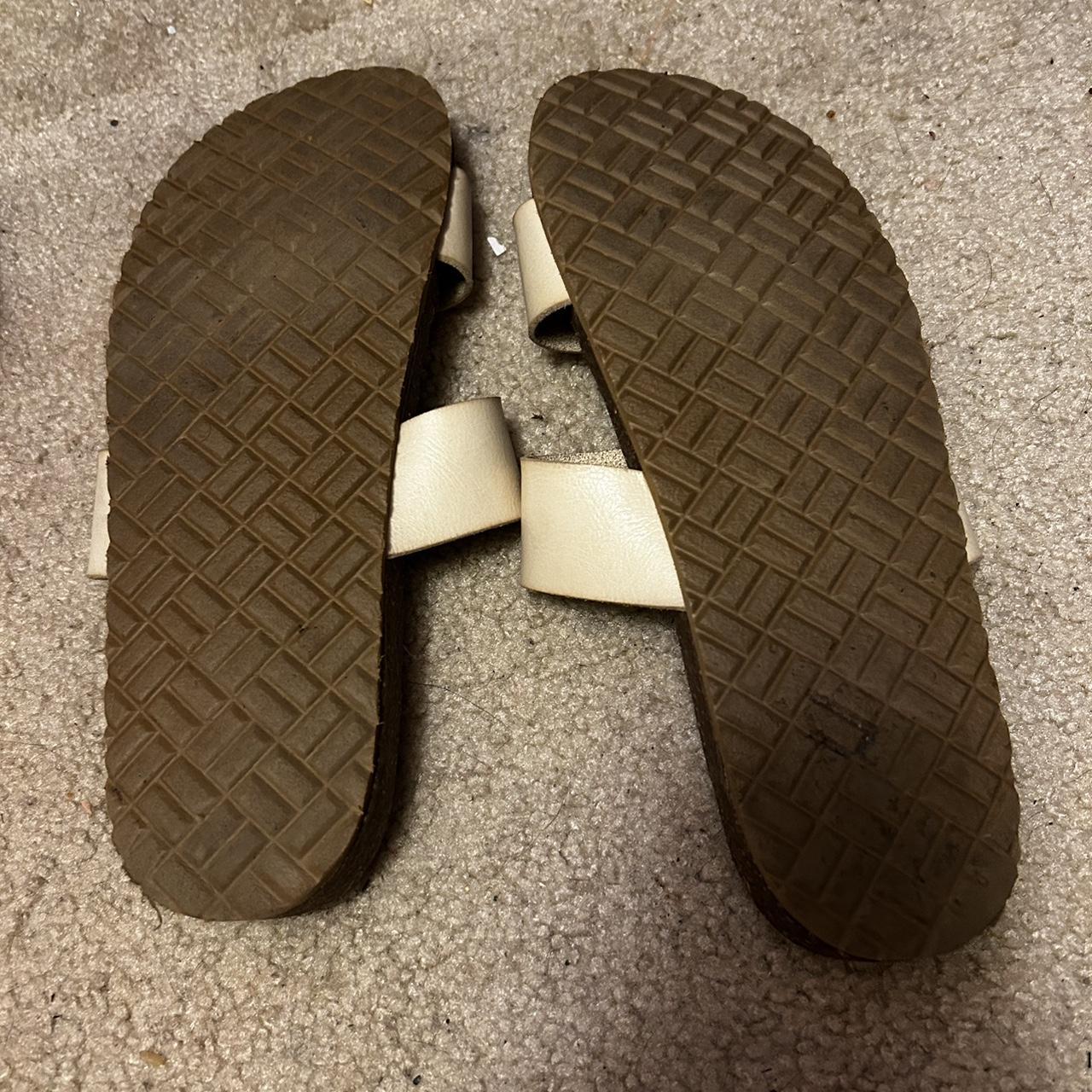 Target Women's Tan and Cream Slides | Depop