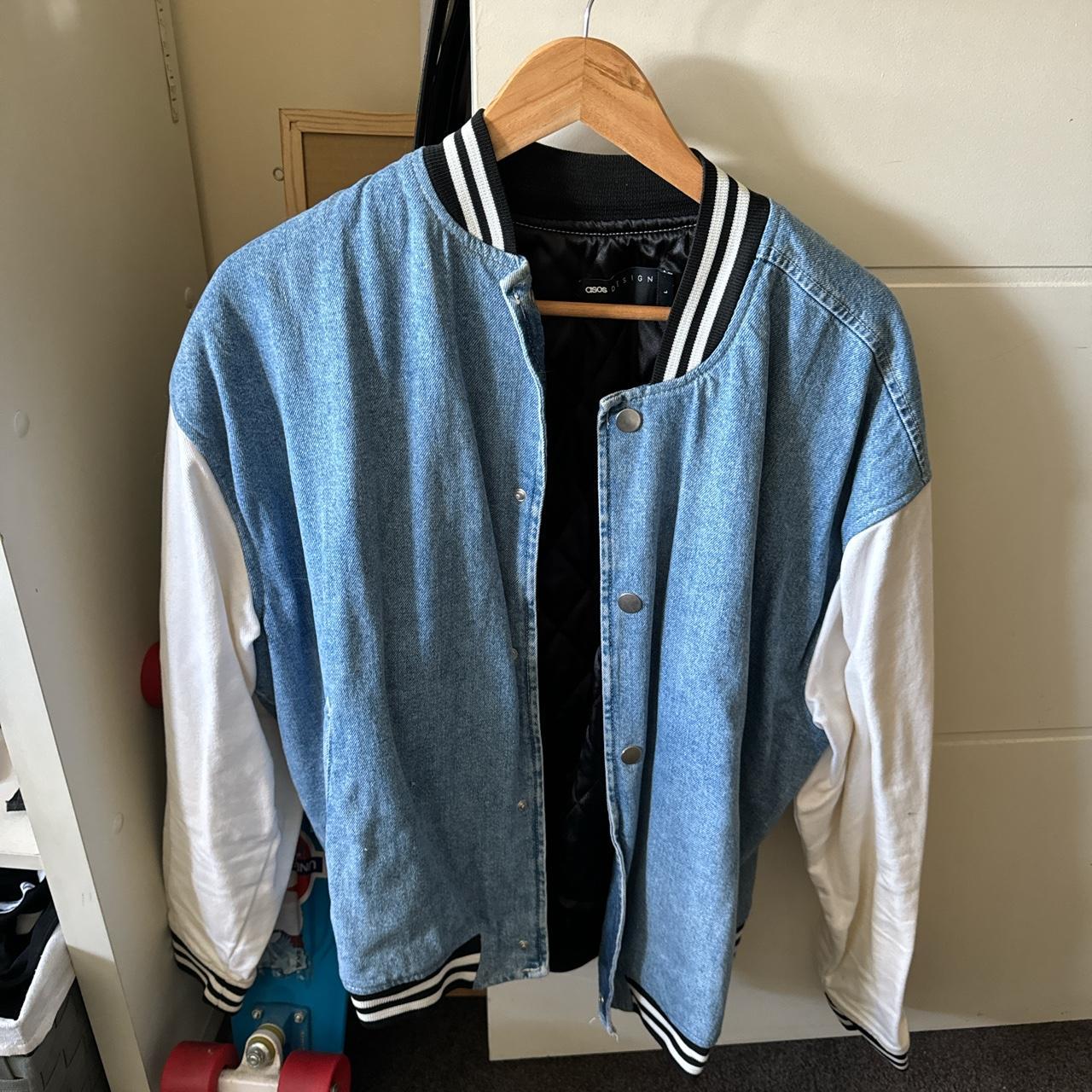ASOS Design Varsity Denim Jacket size L - Depop