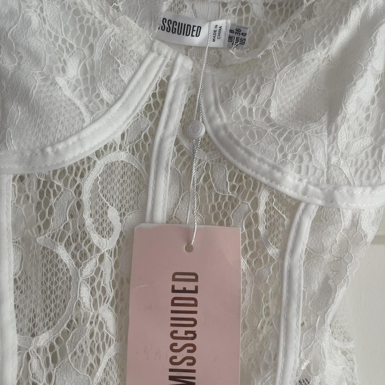 Missguided Lace Trim Cupped Bodysuit Size S/8 Never... - Depop