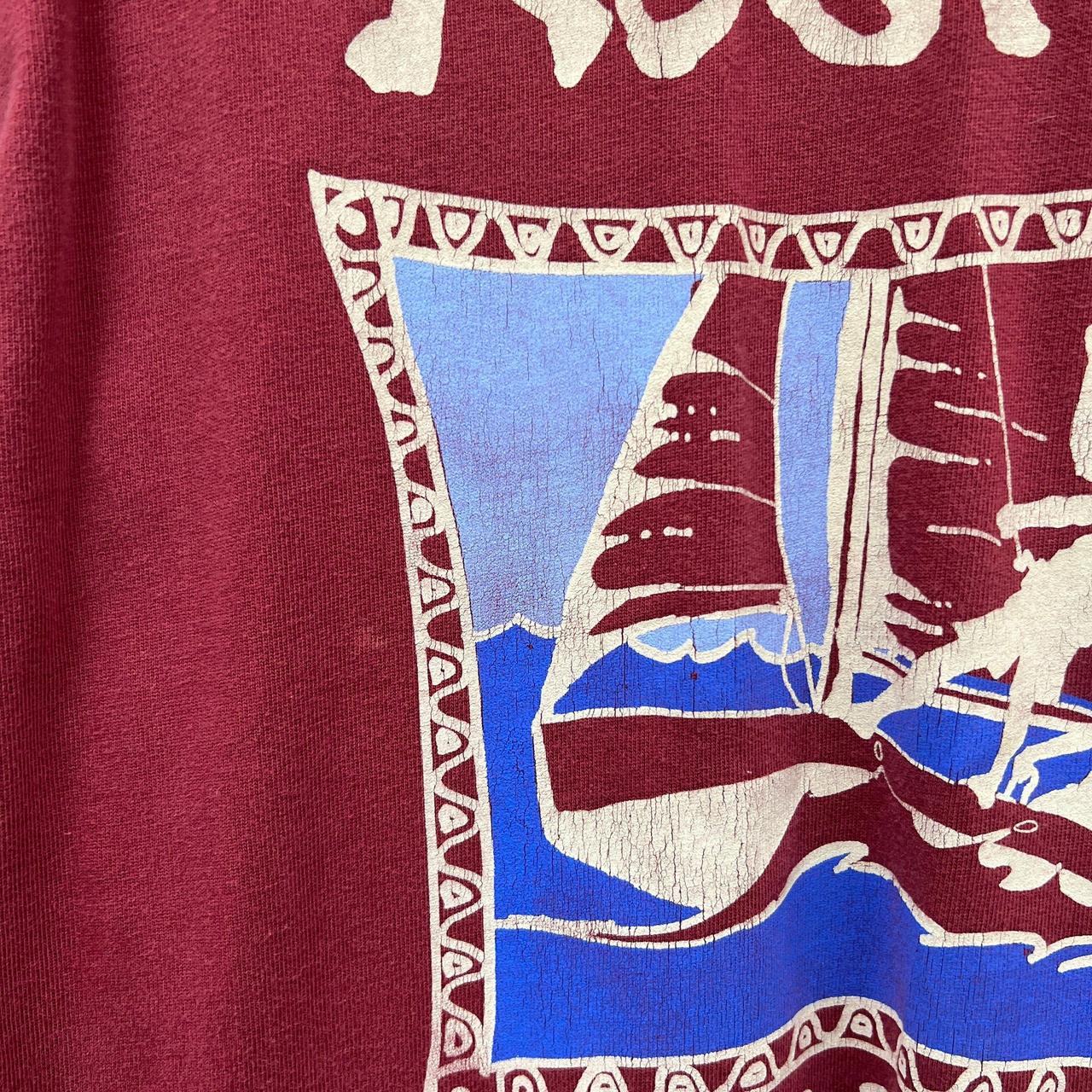 Vintage 1990s Maroon Sailing Rugby Top Vintage... - Depop