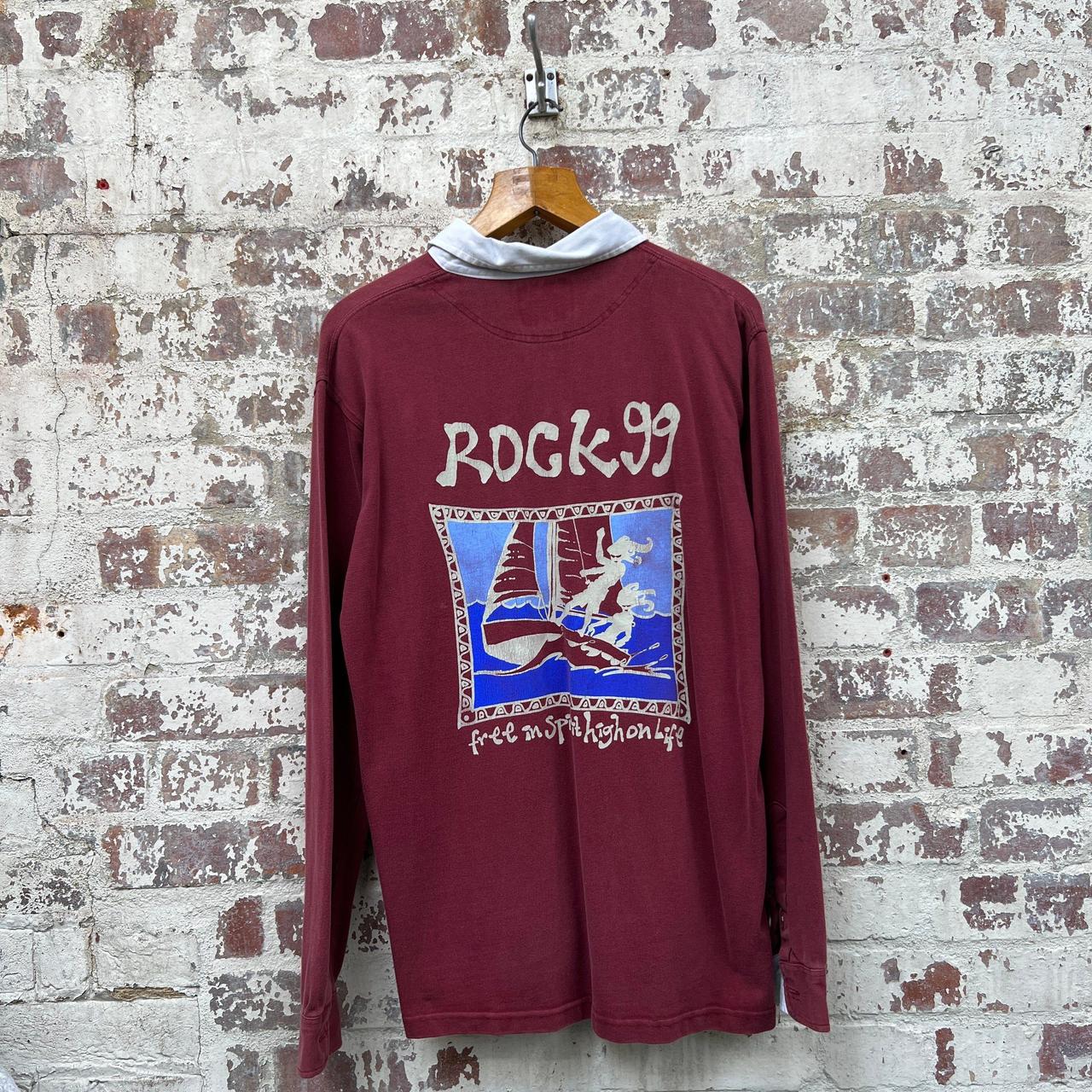 Vintage 1990s Maroon Sailing Rugby Top Vintage... - Depop