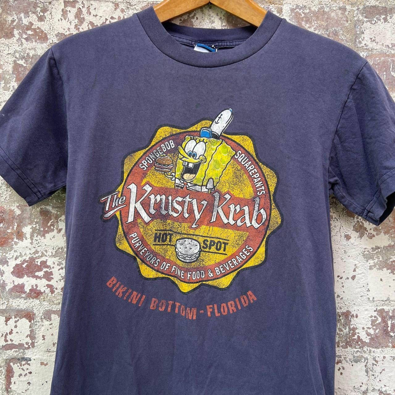 Vintage 1990s Navy Spongebob Disney Print... - Depop