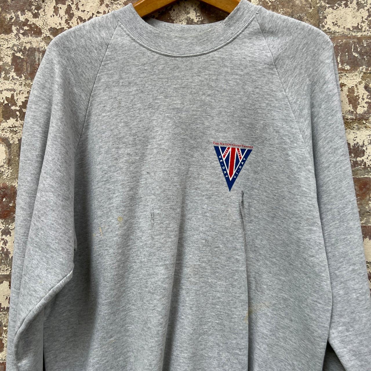 Vintage 1990s Grey VE- DAY Print... - Depop
