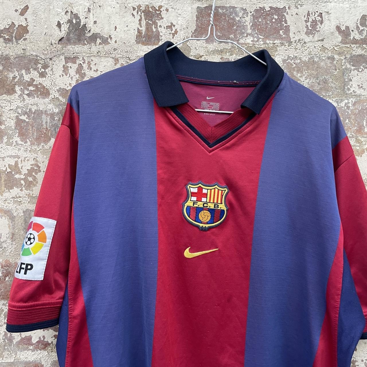 Vintage 2000-2001 Nike Barcelona Striped Home... - Depop