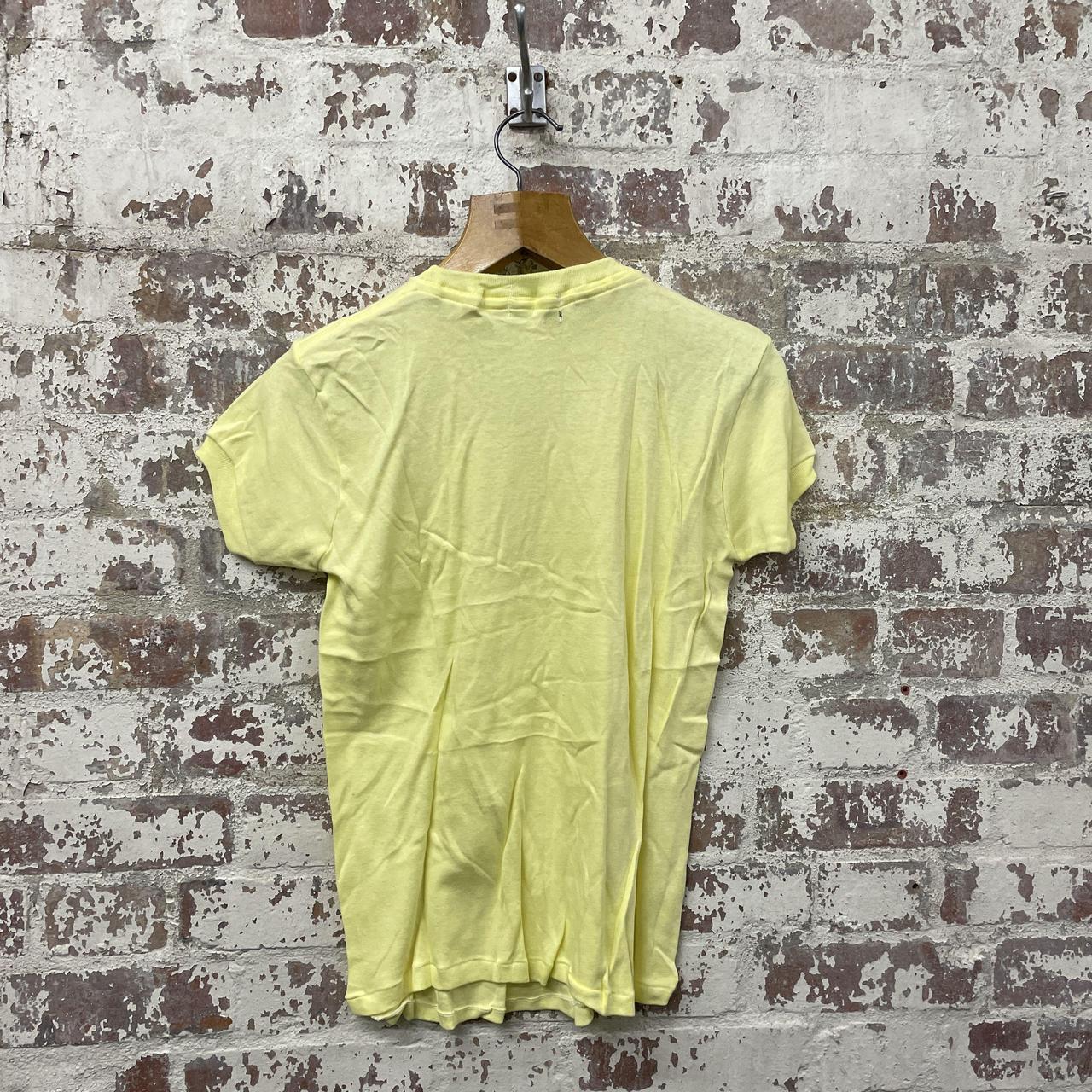 Vintage 1970s 1980s Yellow Raglan Blank... - Depop