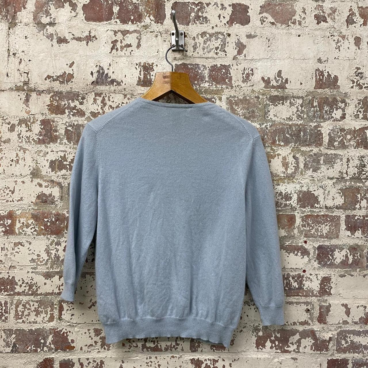 2000s 100% Cashmere Ralph Lauren Baby Blue Cardigan... - Depop