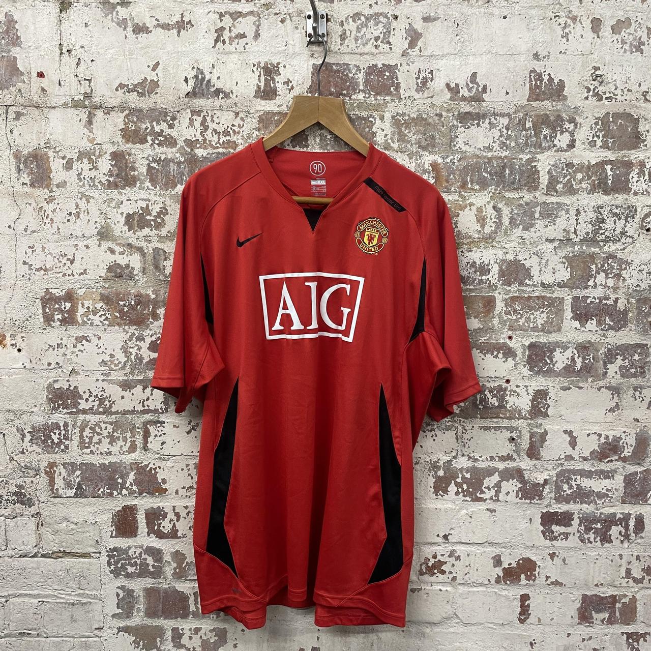 Vintage 2000s Red Nike Manchester United Home... - Depop