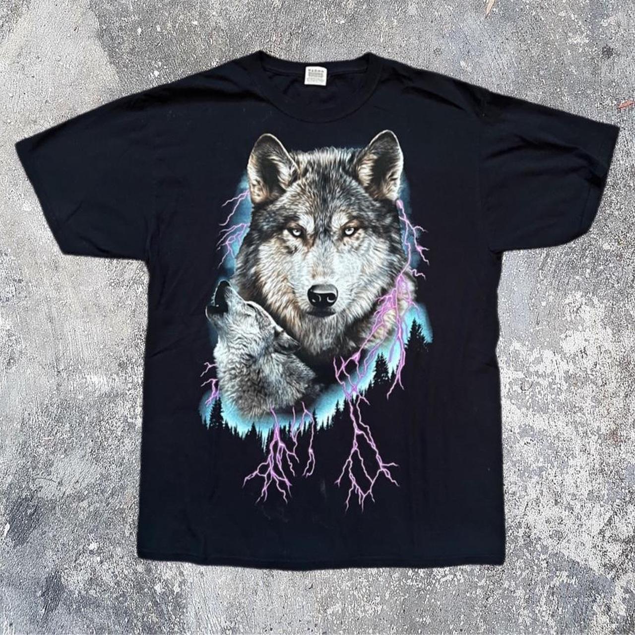 Y2K Wolf Tee L W 21 L 30 -All items are washed... - Depop