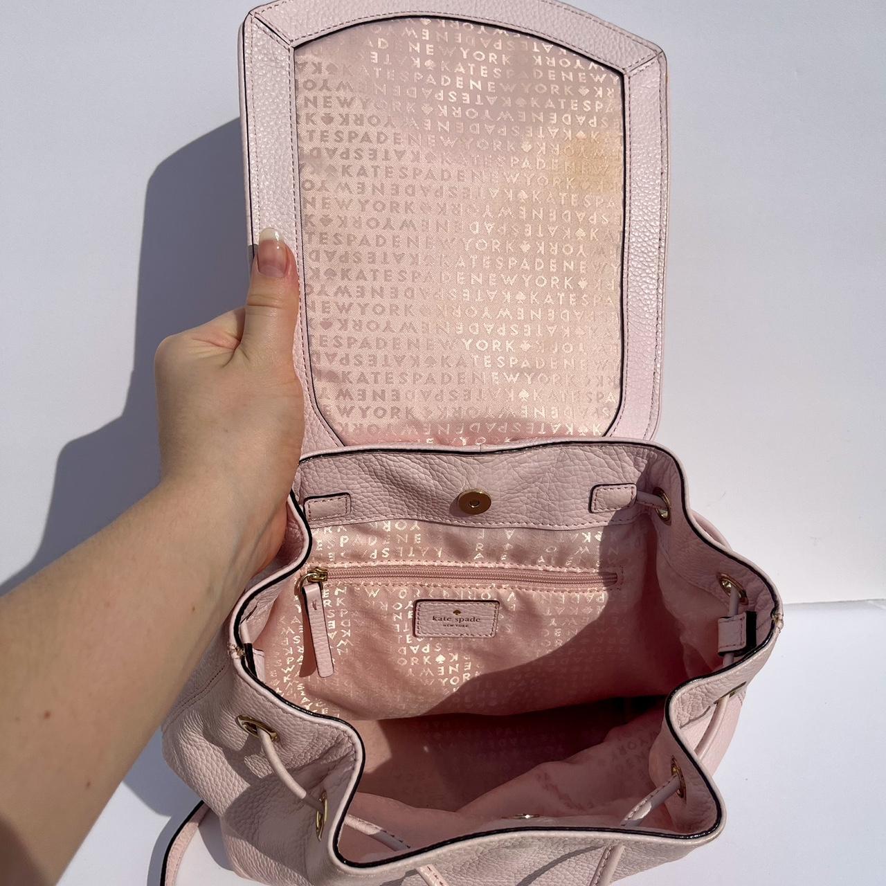 Kate Spade Baby Pink Backpack Stain on Inside flap... | Depop