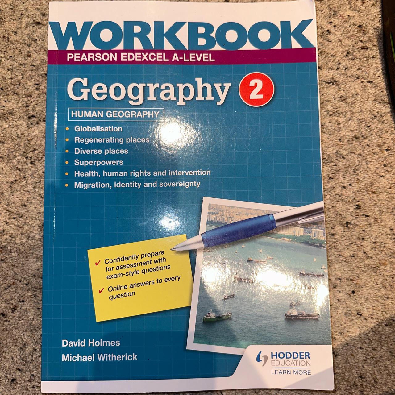 Edexcel A Level Geography human workbook - Depop