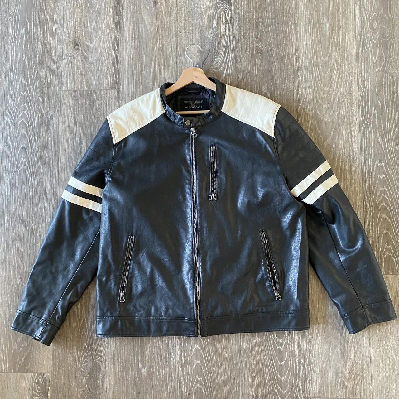 Wilson leather motorcycle jacket Size XXL fits XL - Depop