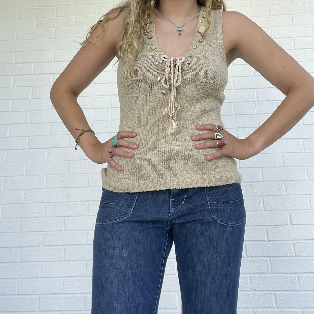 The cutest Anthropologie beachy sweater top with the... - Depop