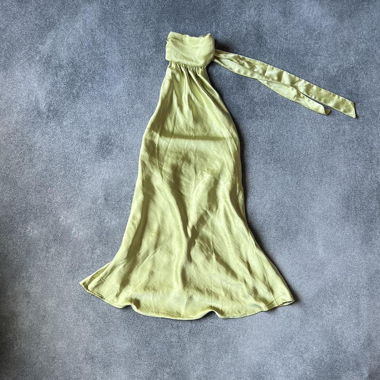 Small pistachio green high neck summer dress - Depop