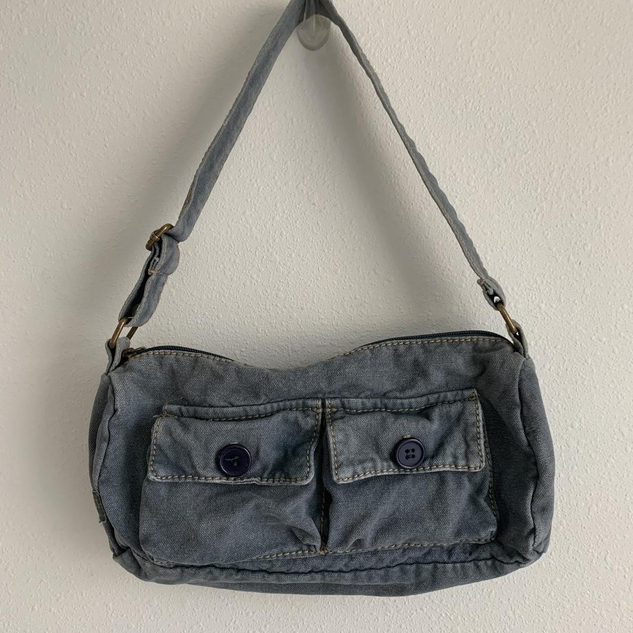 Standard Issue Denim Handbag with Velcro Outside... - Depop