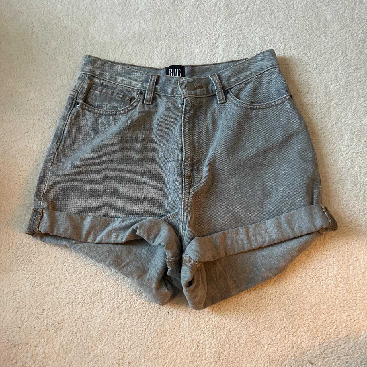 washed grey denim shorts from urban outfitters!... - Depop