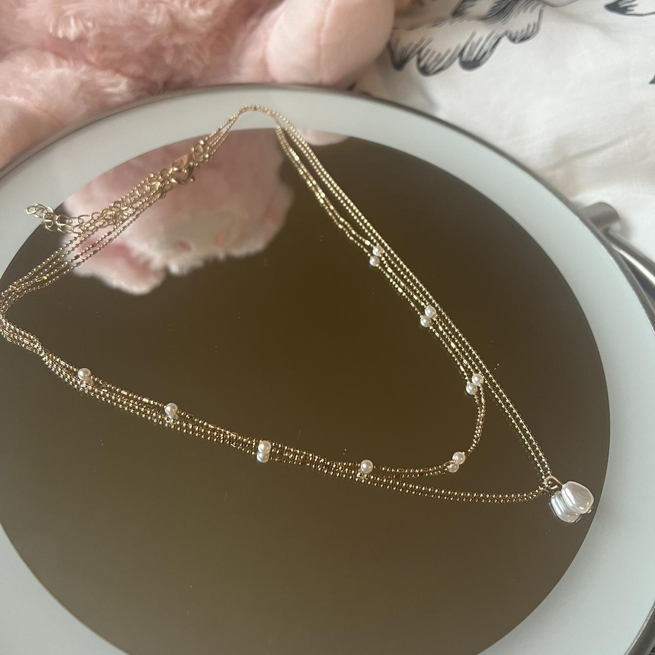 cute dainty pearl necklace simple & elegance... - Depop