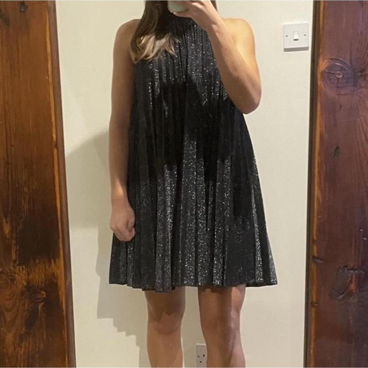 Zara glitter sparkly halter neck dress Size small... - Depop