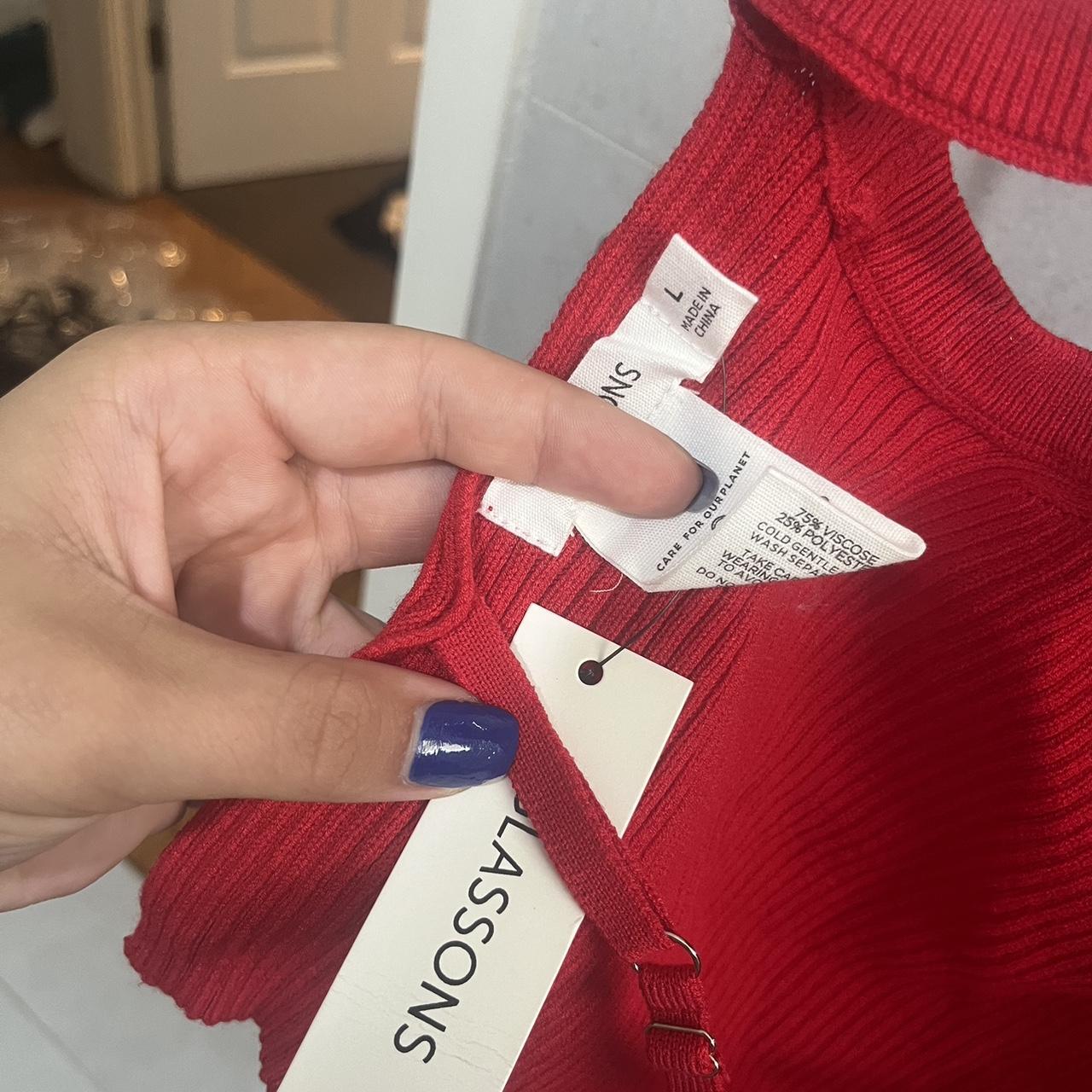 Glassons red backless one shoulder crop top Size... - Depop