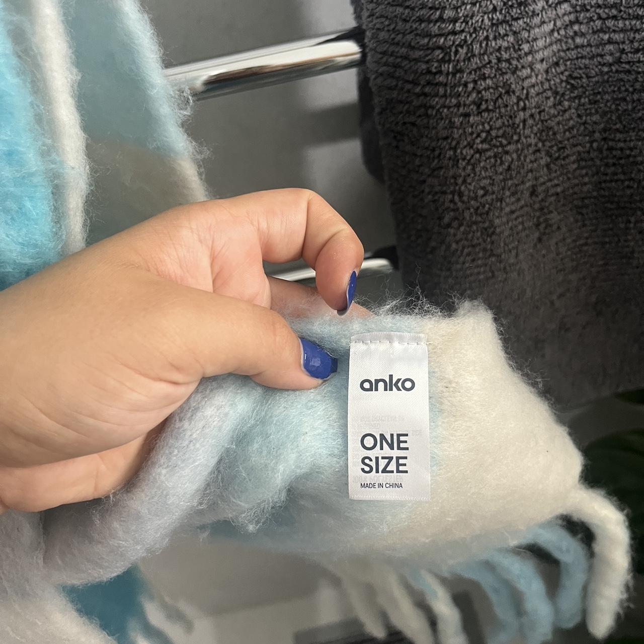 Kmart blue checkered wool scarf Never worn - Depop