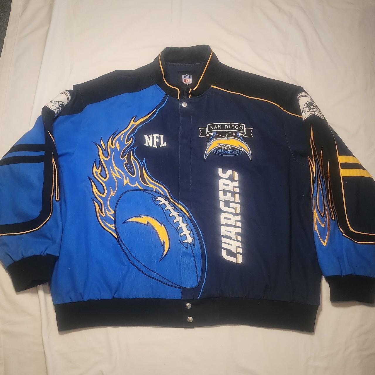 San Diego Charges racing style jaket only flaws is... - Depop