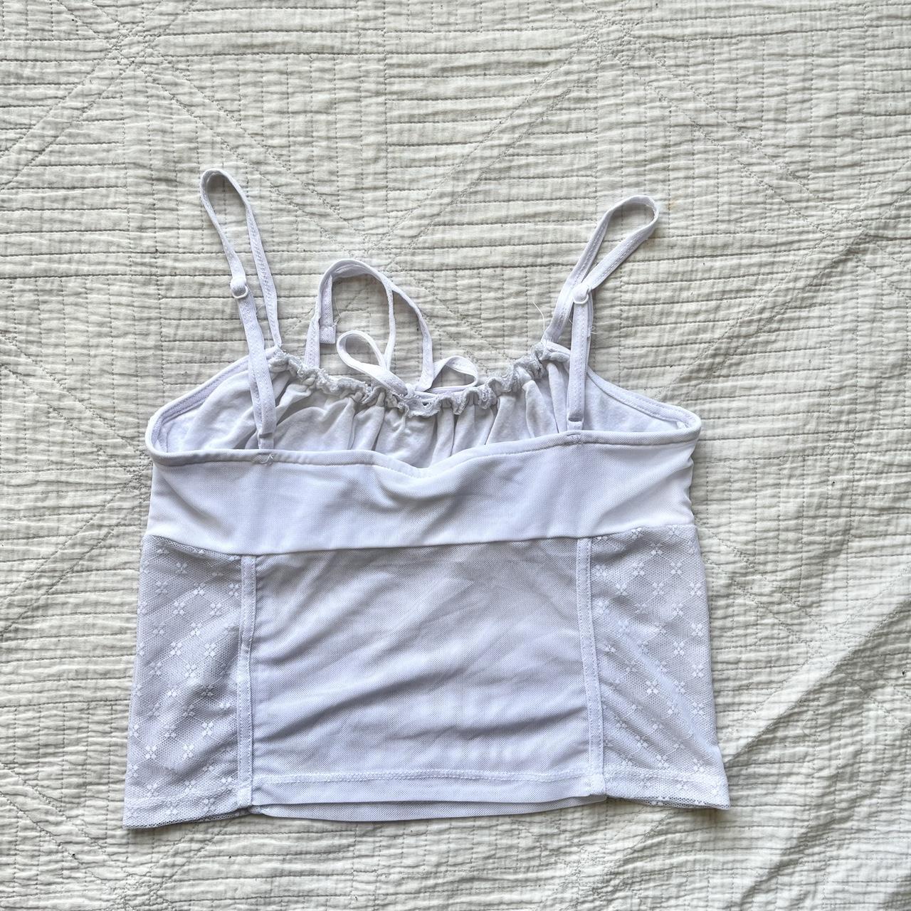 Glassons White Mesh Singlet, Size Small Adjustable... - Depop