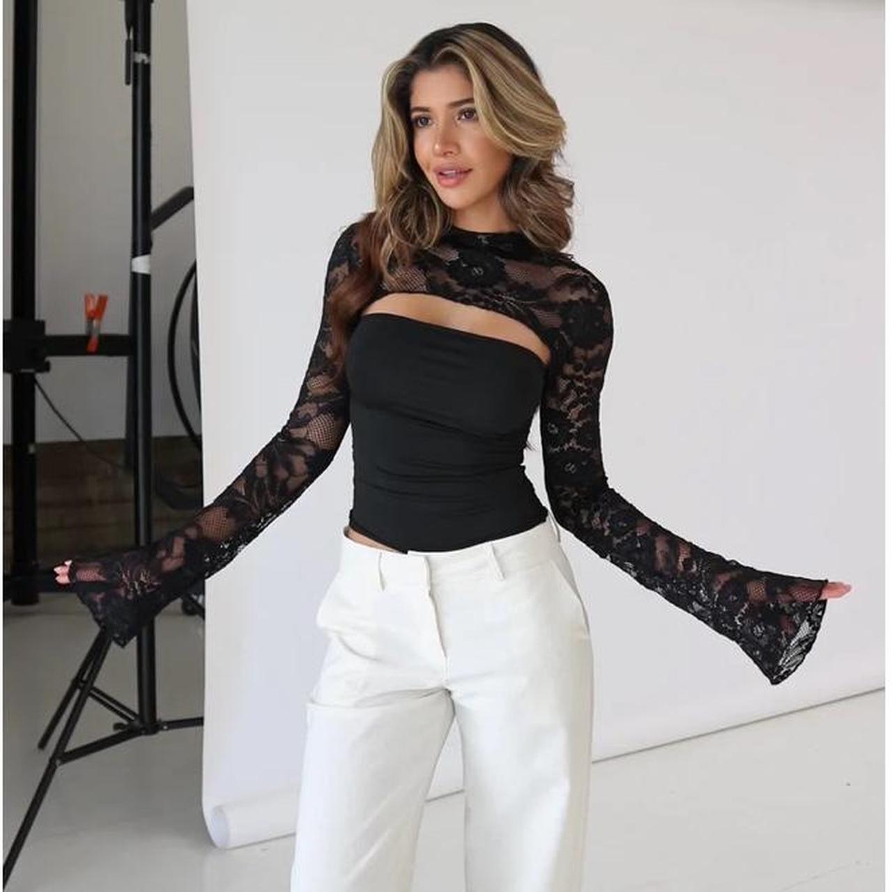 Black Venderbys Lara Lace Top BRAND NEW (still has... - Depop
