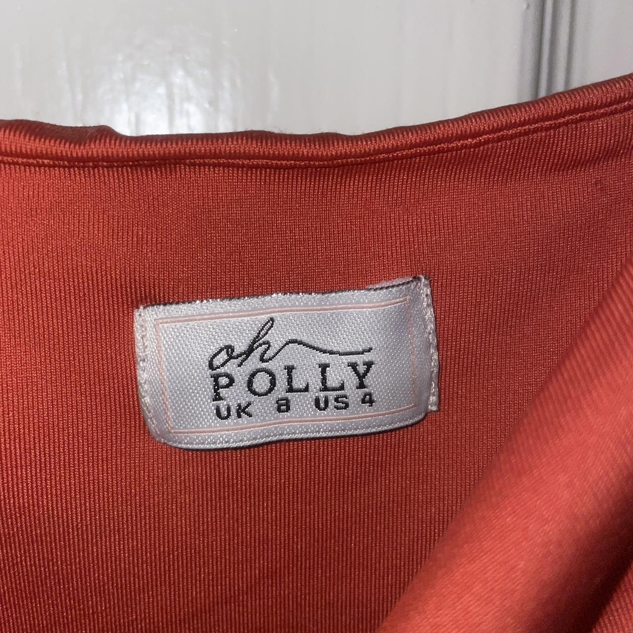 ruched red oh polly dress has adjustable straps... - Depop