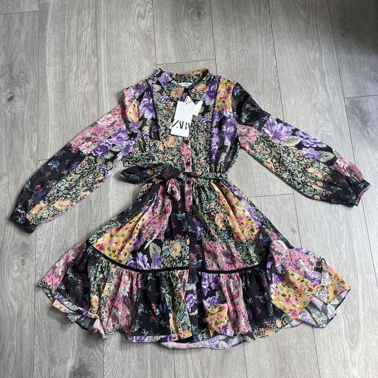 BNWT Zara Paisley Print Dress - Multicoloured •... - Depop