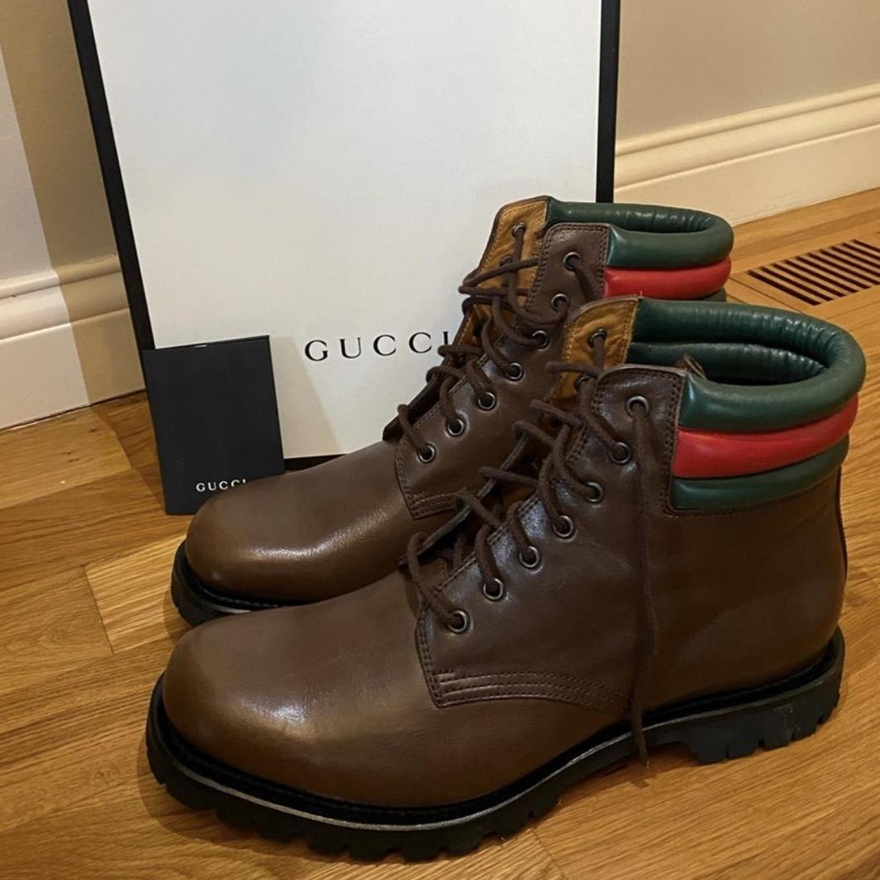 Gucci Men's Brown and Red Boots | Depop