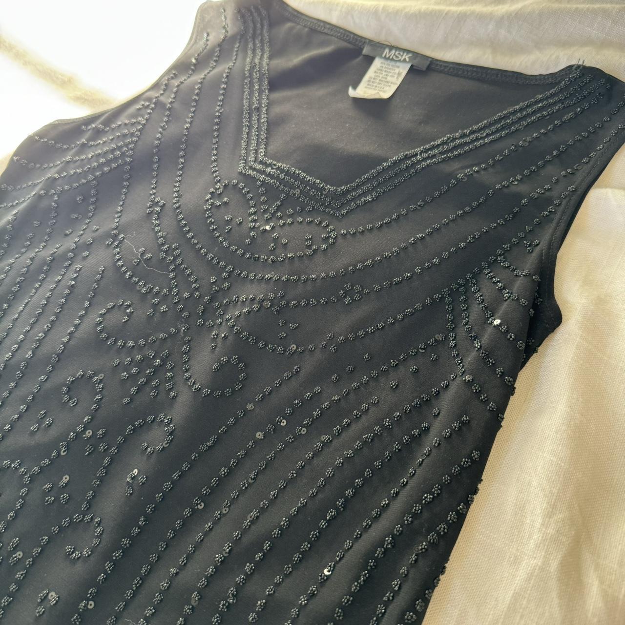 Vintage MSK beaded tank top -vintage... - Depop