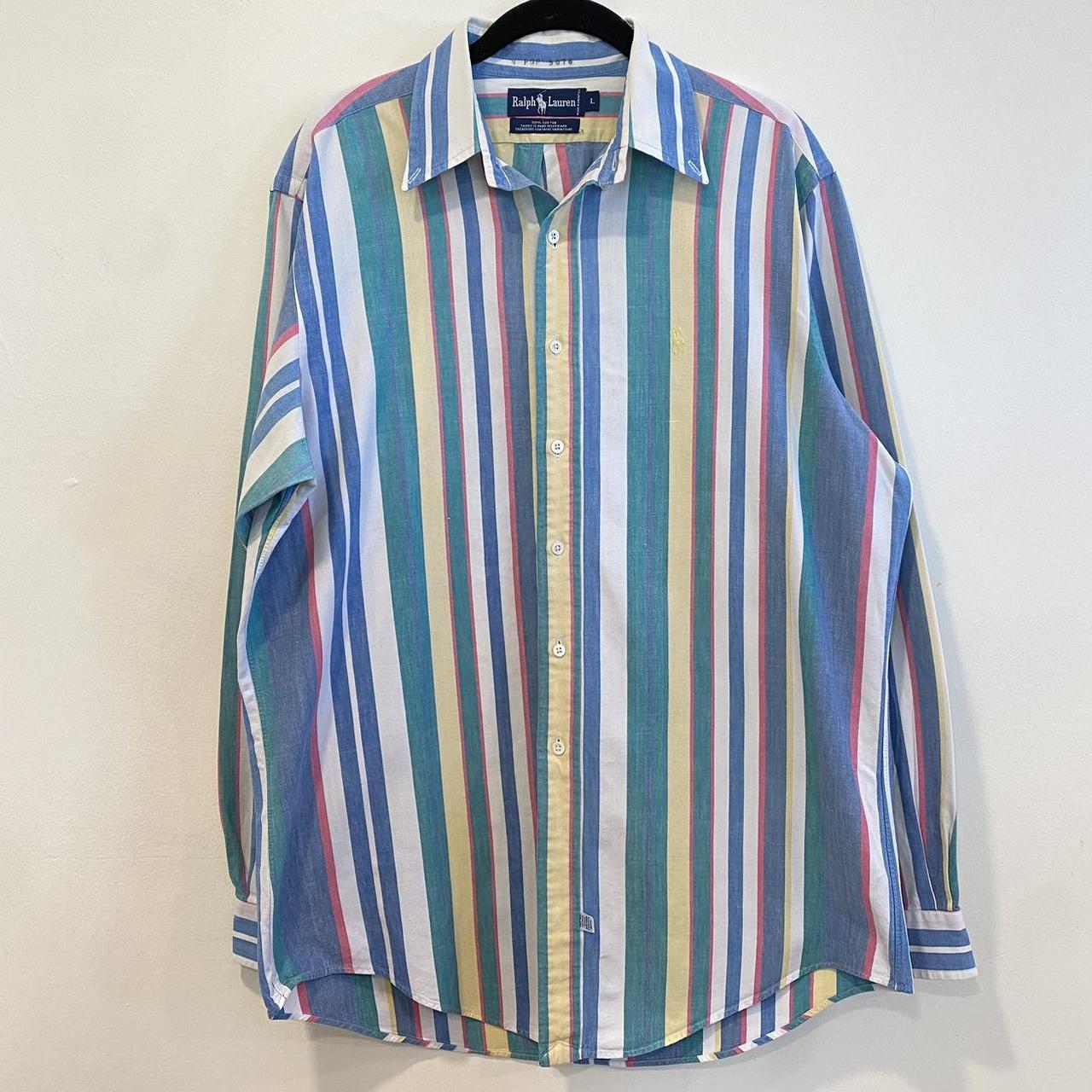 Vintage Ralph Lauren Multi-Colored Button Down... - Depop