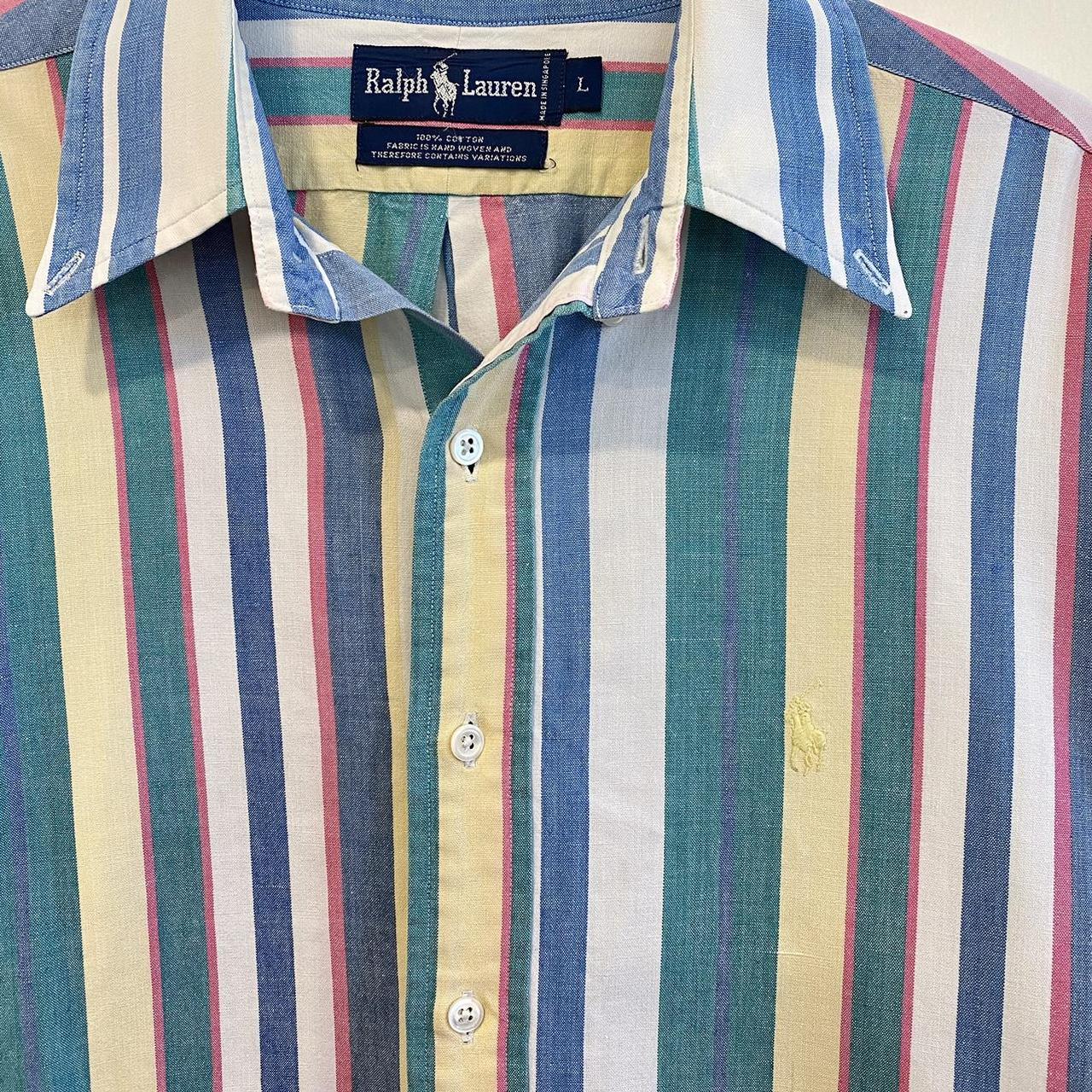 Vintage Ralph Lauren Multi-Colored Button Down... - Depop