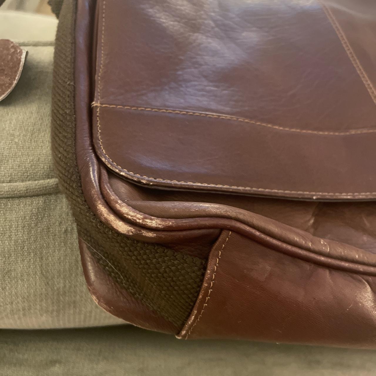 Kenneth Cole Brown Leather Messenger Bag. Used in... - Depop