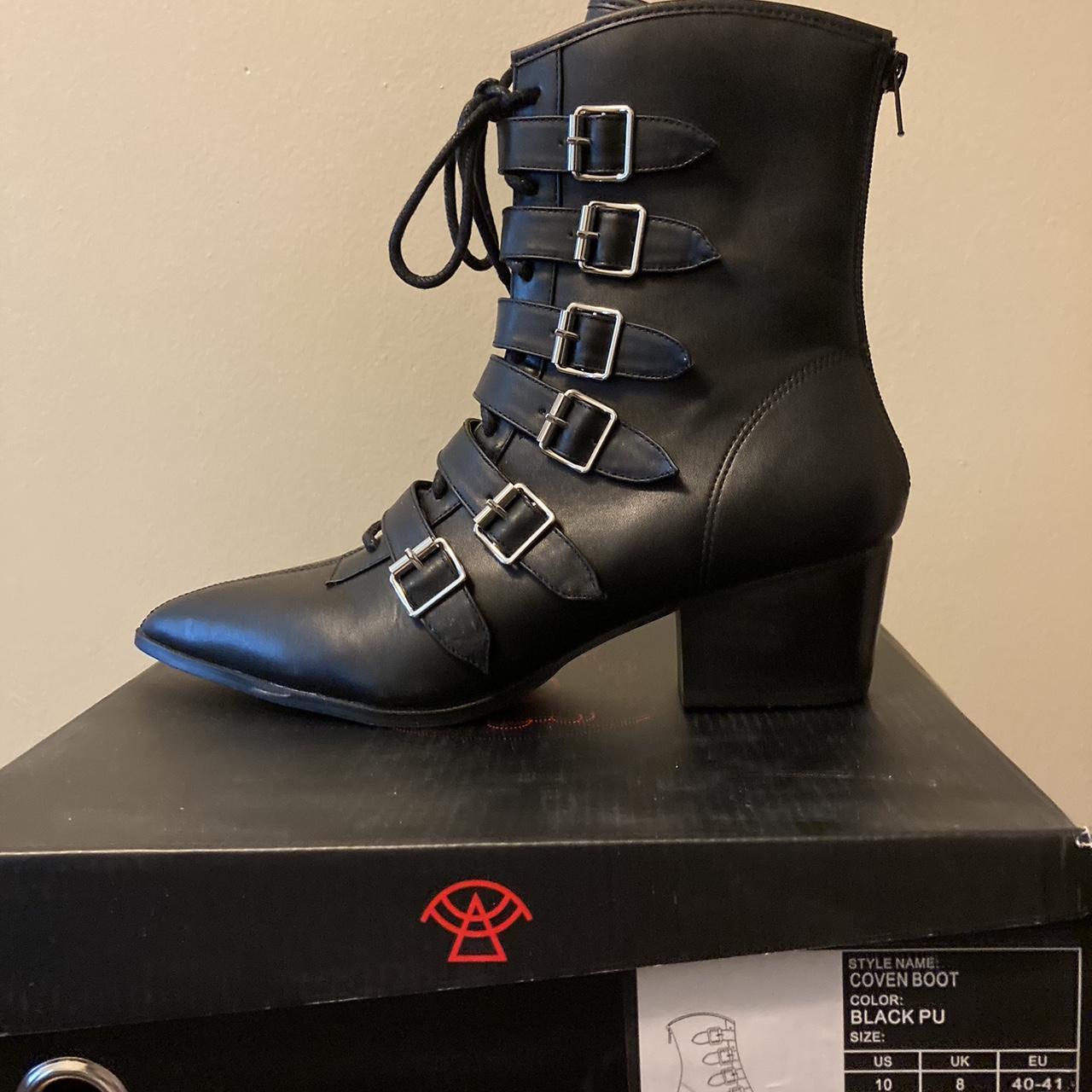 COVEN BOOT BLACK STRANGE CVLT Size 10 but fits size... - Depop