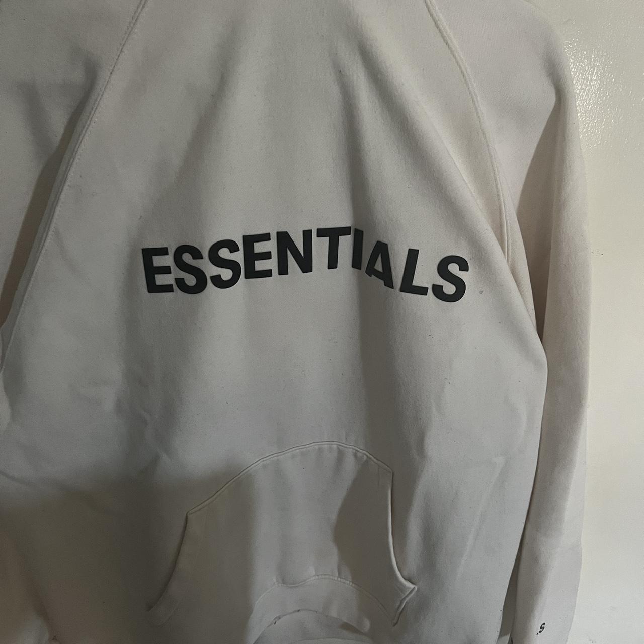 Essentials cream tracksuit. Hoodie and joggers both... - Depop